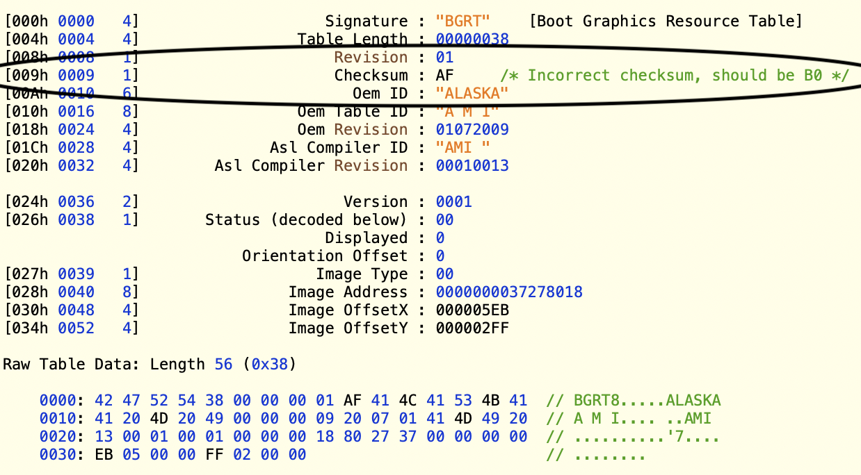 Incorrect BGRT checksum · Issue #331 · acidanthera/bugtracker · GitHub
