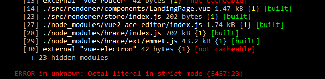 ERROR in unknown: Octal literal in strict mode (5457:23) · Issue #537 · SimulatedGREG/electron ...