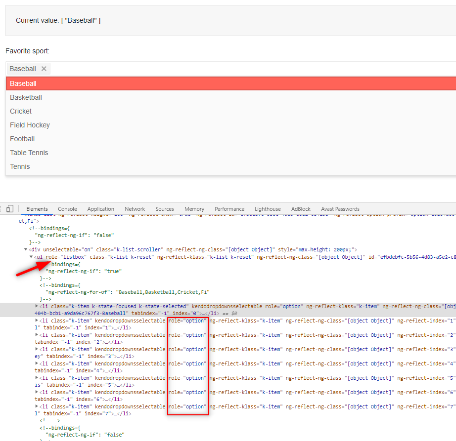 [MultiSelect] Missing role listbox on element · Issue #3232 · telerik/kendo-angular · GitHub