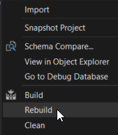 Sql database projects missing rebuild option and build action selection for scripts · Issue ...