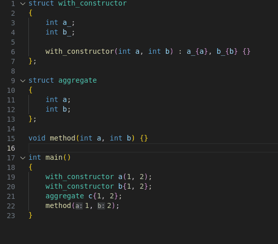 Add Parameter Hints For Aggregate Initialization · Issue 10650 · Microsoftvscode Cpptools · Github