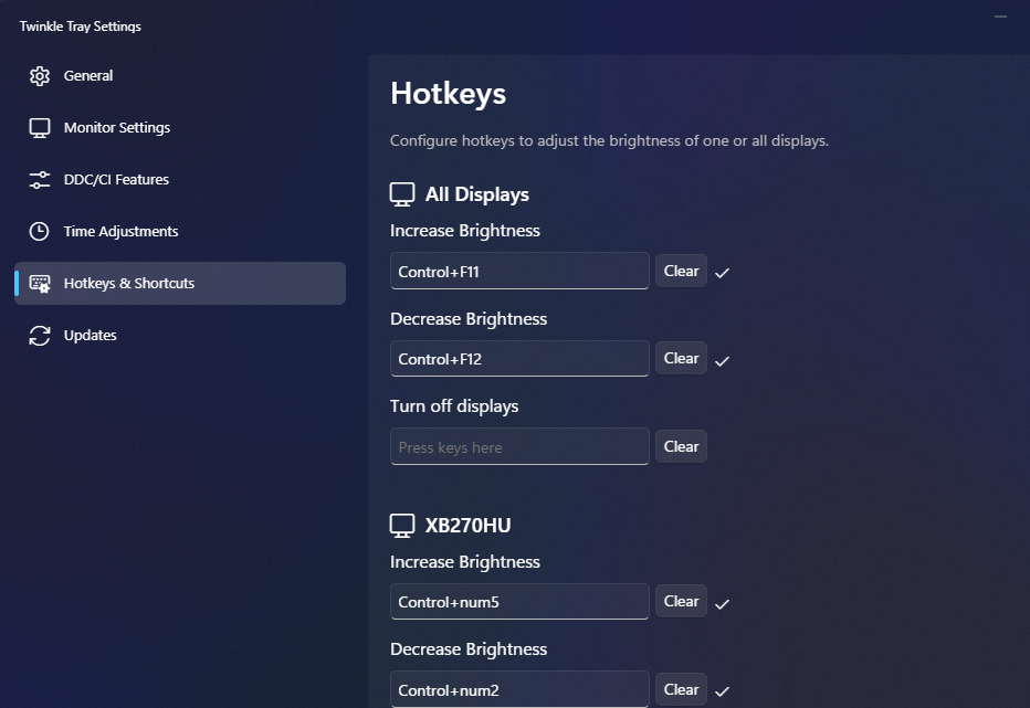 Enable ability to use keyboard shortcuts to control brightness (not ...