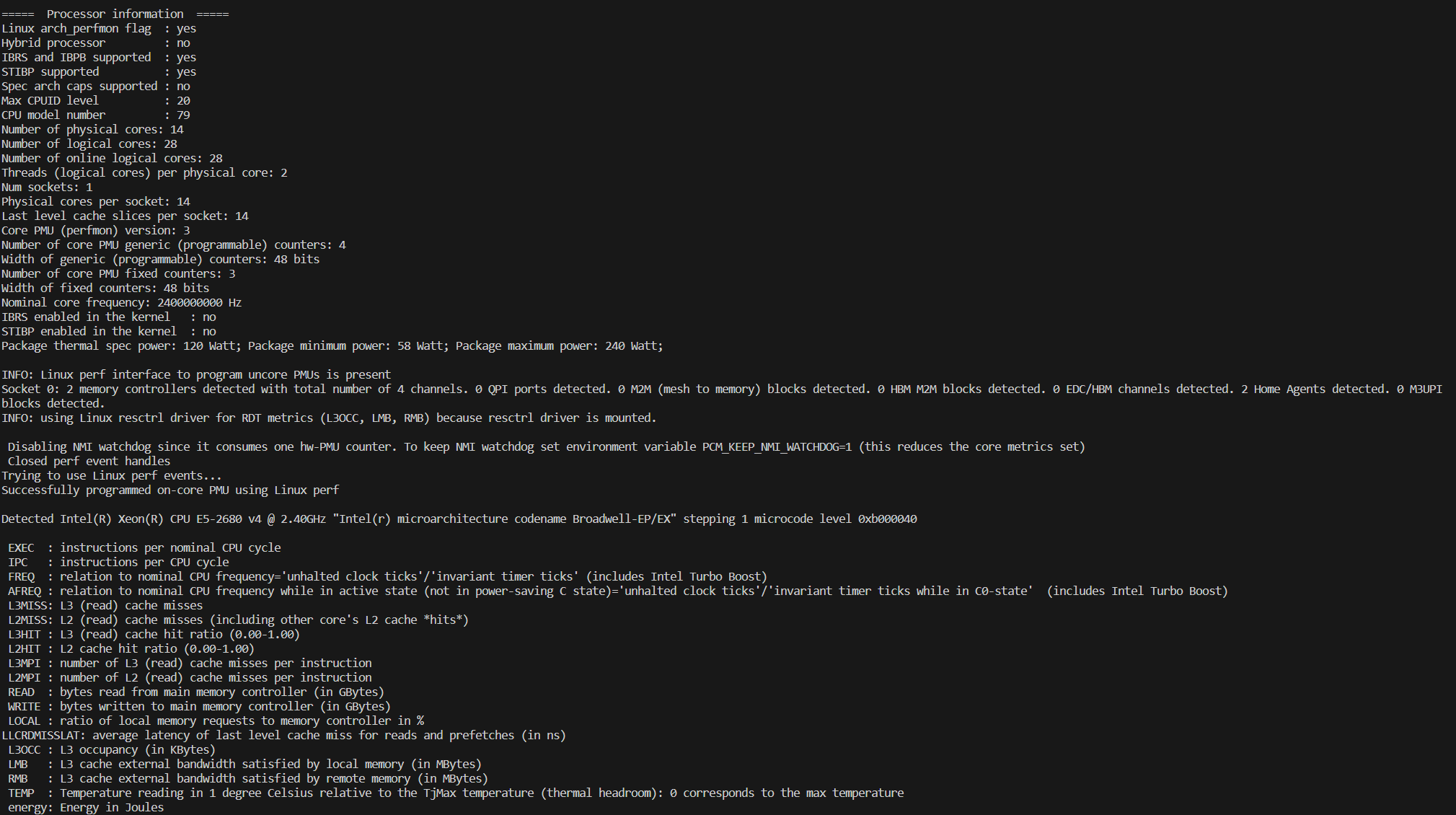 Pcm displays abnormal data, when used in combination with memguard. · Issue #567 · intel/pcm ...