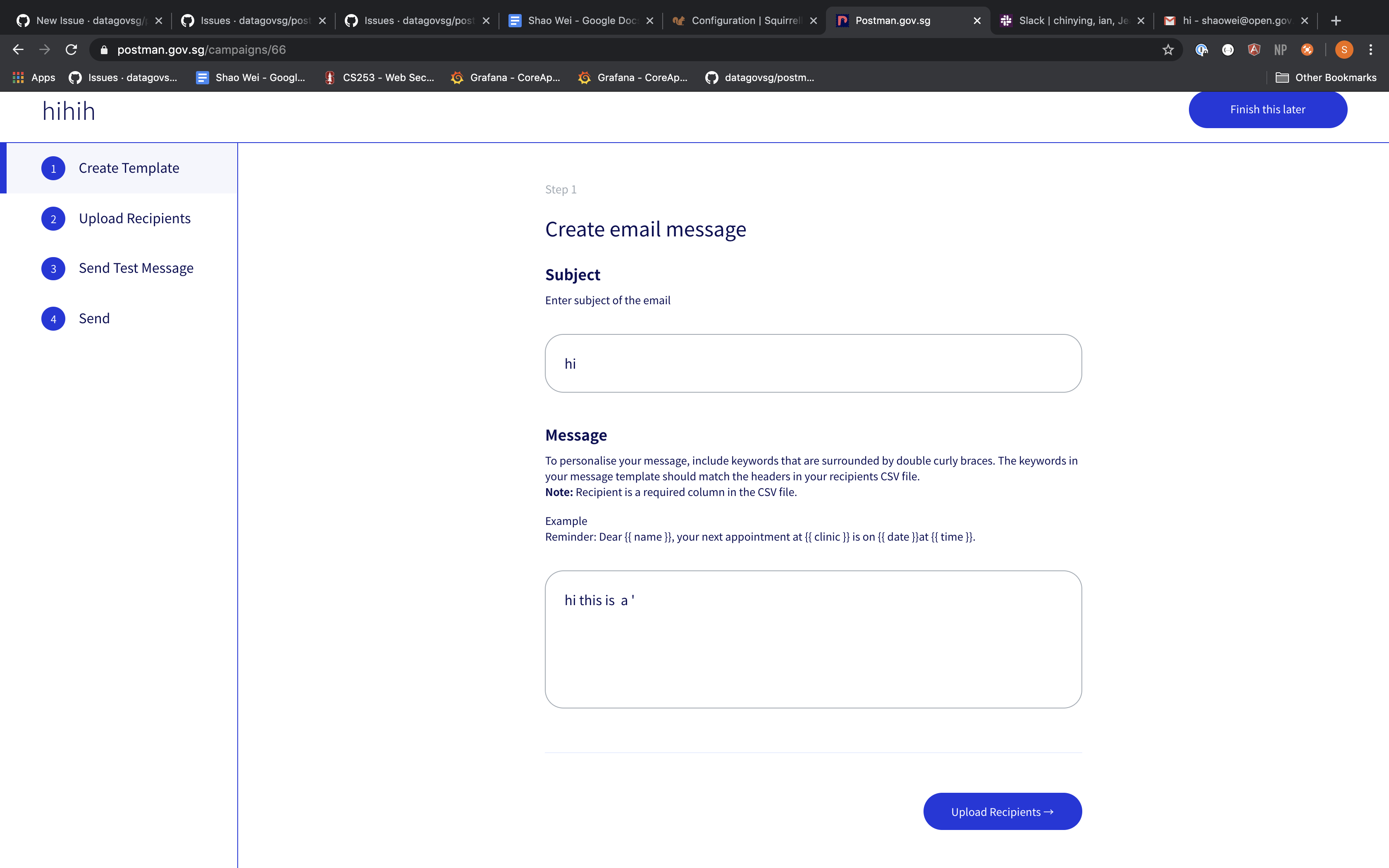 Special Characters Not Escaped In Messages · Issue 140 · Opengovsgpostmangovsg · Github