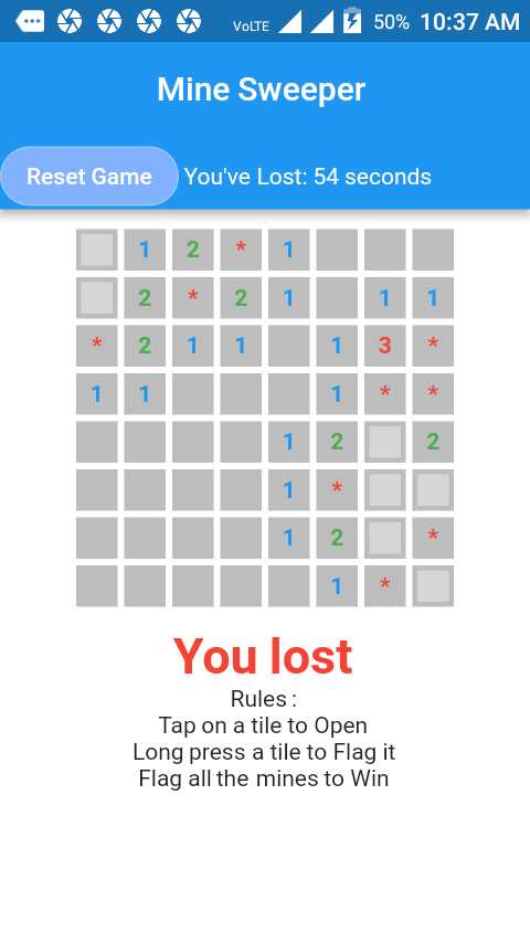 GitHub - Vigopi/mine_sweeper: MineSweeper game for Android and IOS using Flutter framework