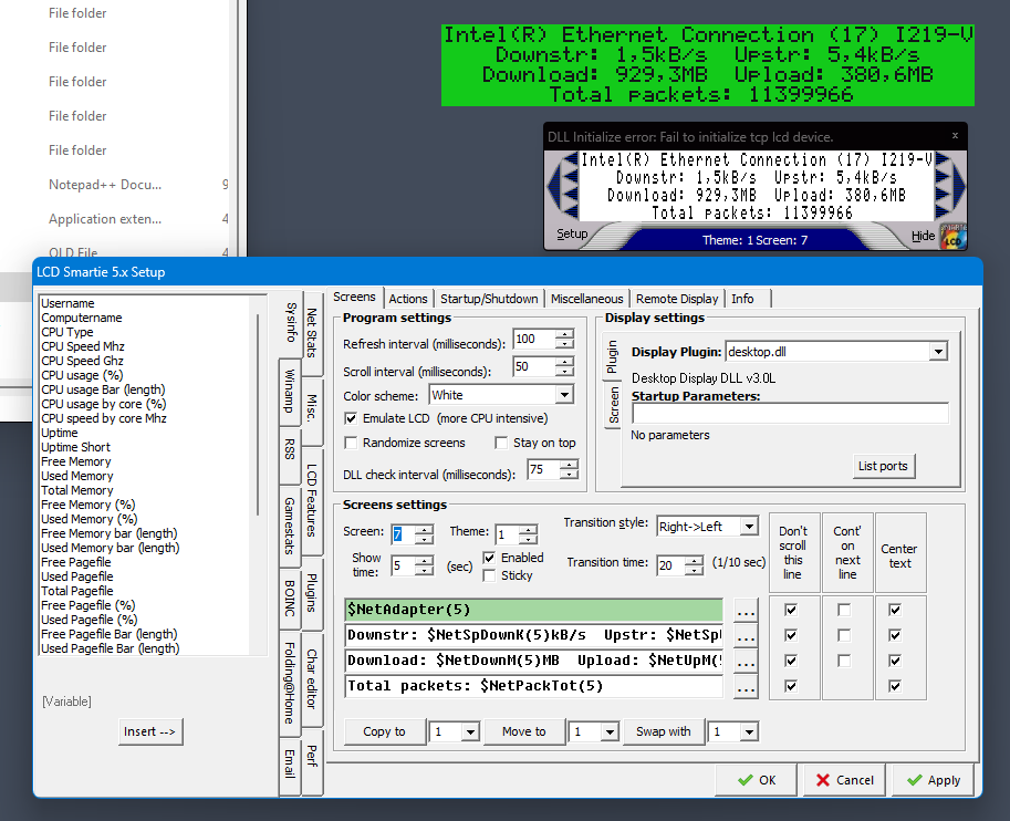 Desktop dll displays only three lines on a four line display selected. · Issue #14 · LCD-Smartie ...
