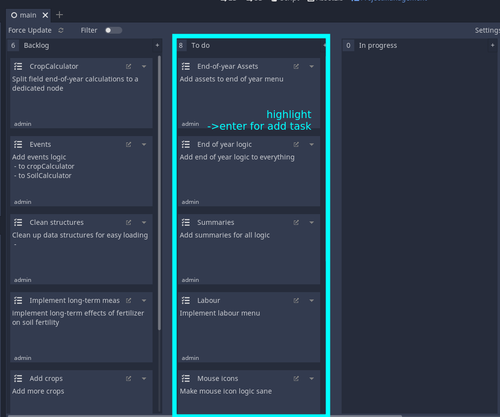 Suggestion: keyboard shortcuts/bigger icons · Issue #2 · NimbleBeasts/NbGodotProjectManagement ...