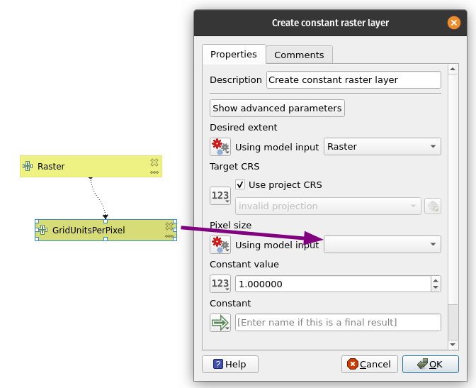 rasterUnitsPerPixel in graphical modeler · Issue #50856 · qgis/QGIS · GitHub