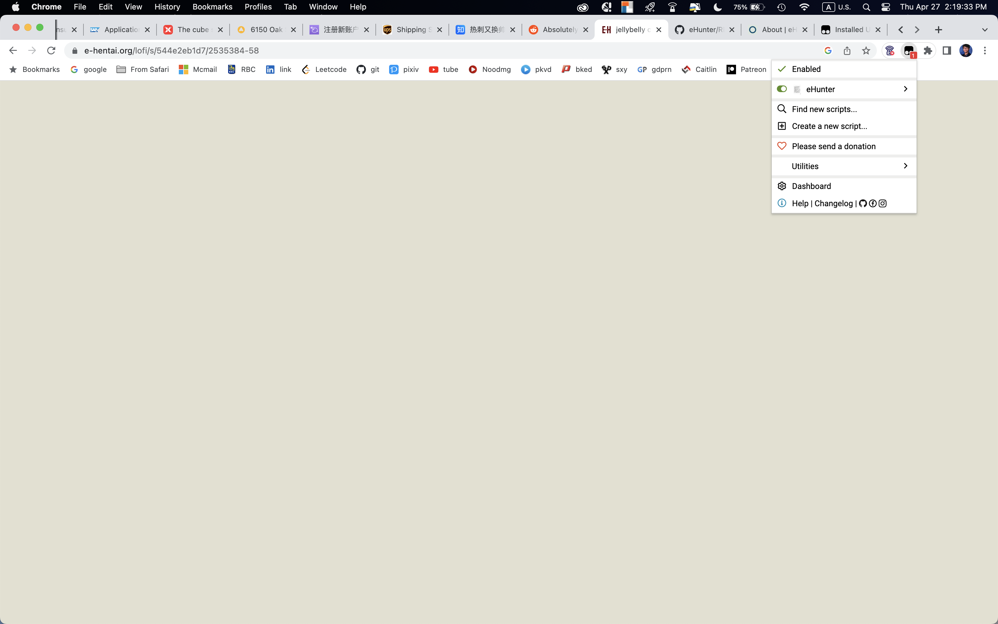 Can't use even though enabled in tampermonkey · Issue #169 · hanFengSan/eHunter · GitHub