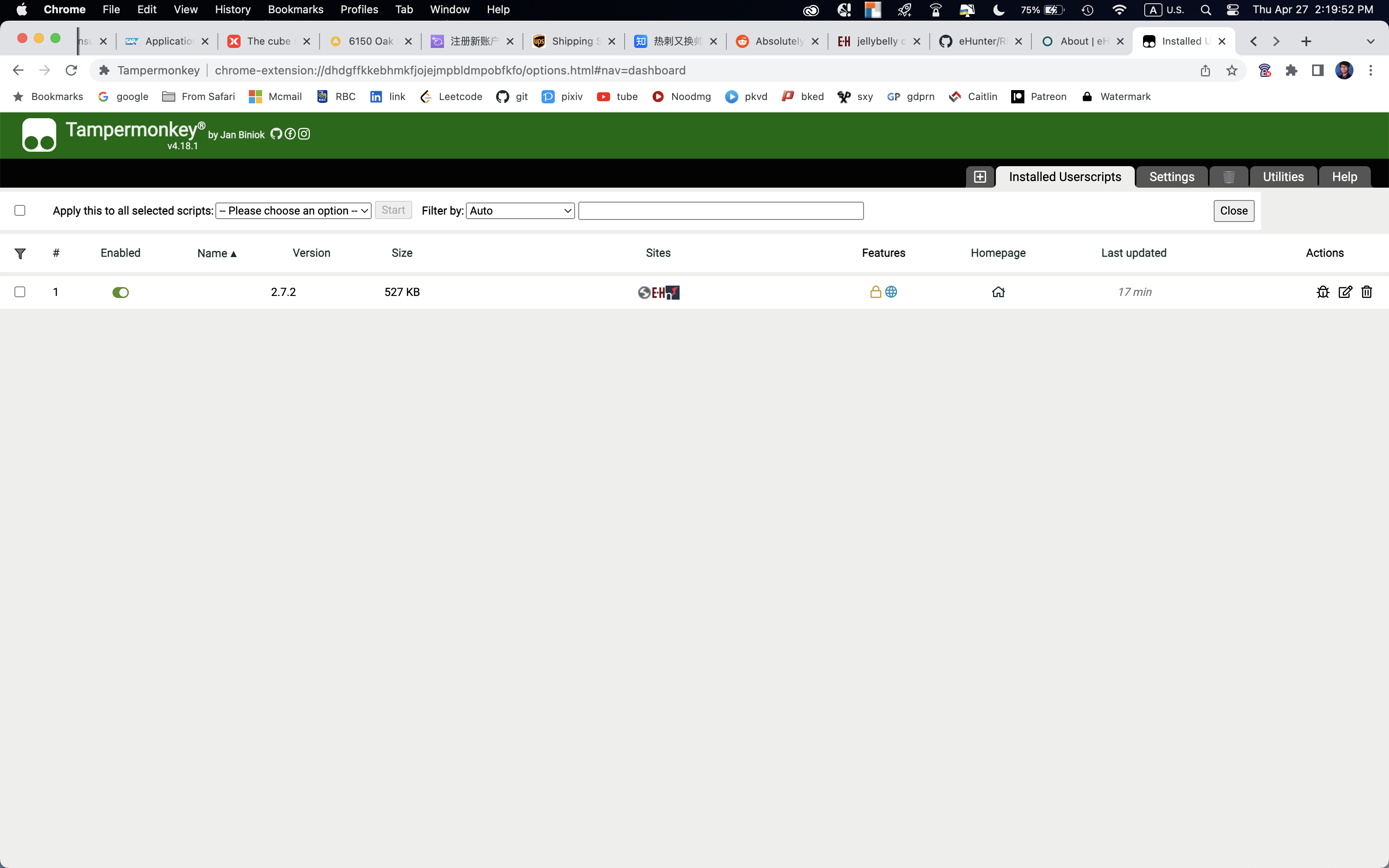 Can't use even though enabled in tampermonkey · Issue #169 · hanFengSan/eHunter · GitHub