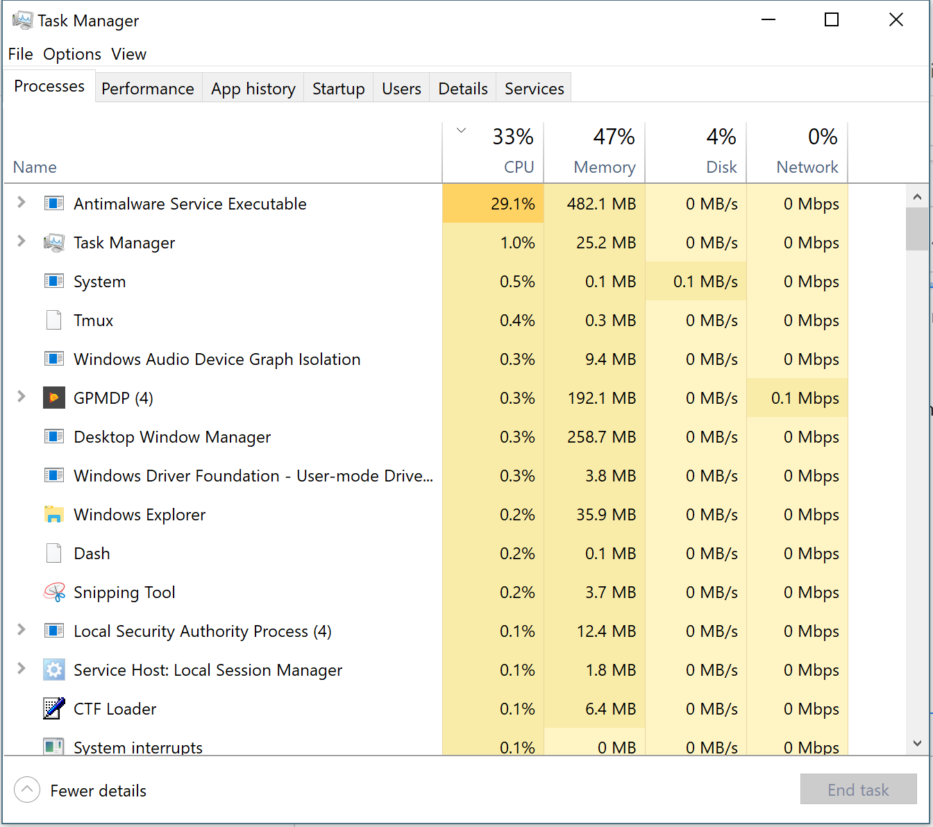 Windows Defender Usage keeps high when a tmux theme is used · Issue #2920 · microsoft/WSL · GitHub