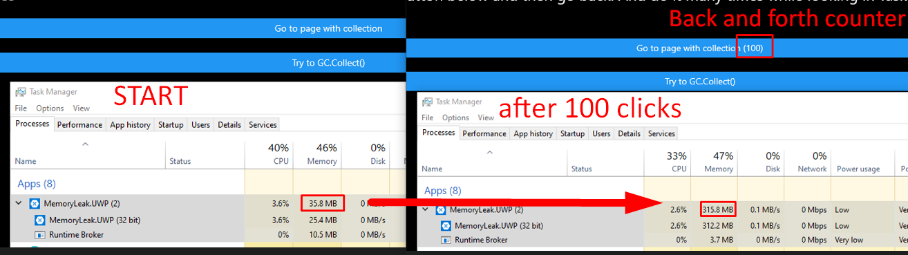 Bug Uwp Memory Leak Page Navigation Collectionview Bindablepropertycontext · Issue 15588