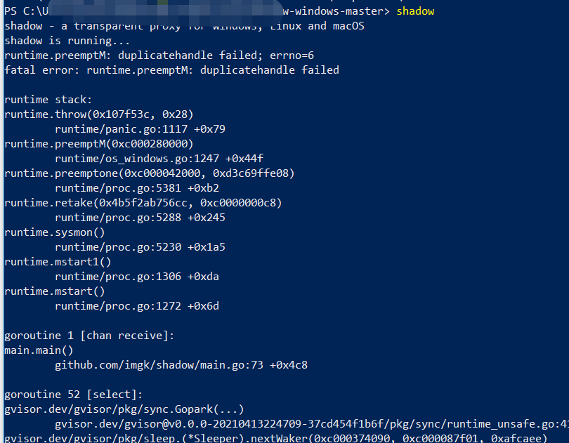 Exception: The system cannot find the file specified. · Issue #1 · imgk/shadow-windows · GitHub