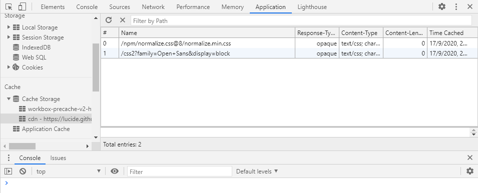 Non-CORS requests from DevTools can pollute the cache · Issue #2632 · GoogleChrome/workbox · GitHub