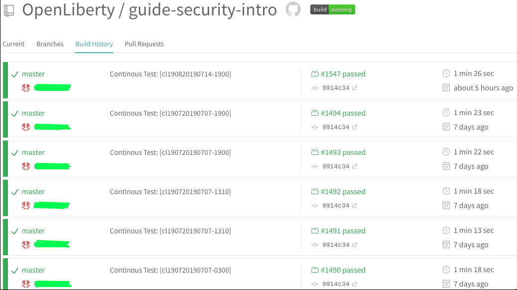 Some travis build histories are missing · Issue #310 · OpenLiberty/guides-common · GitHub
