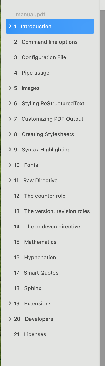 RFE: Ability to have collapsed outlines · Issue #1037 · rst2pdf/rst2pdf · GitHub