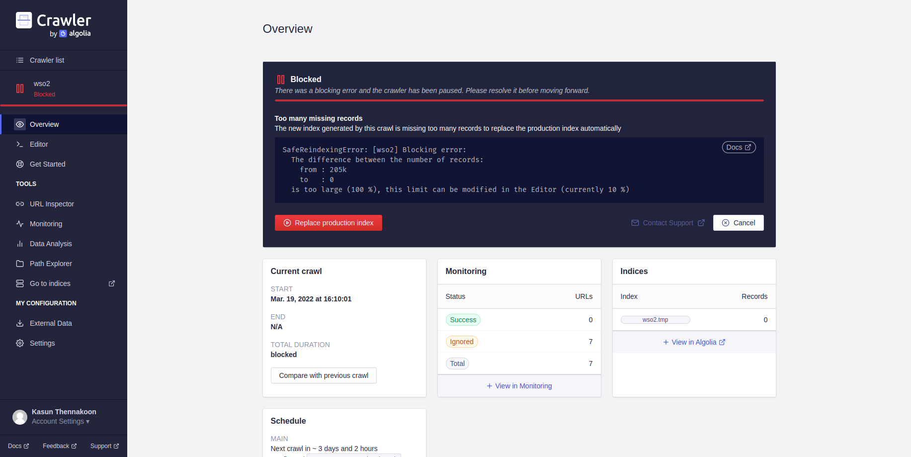 The Algolia Crawler is blocked and we are unable to view the related details · Issue #1352 ...