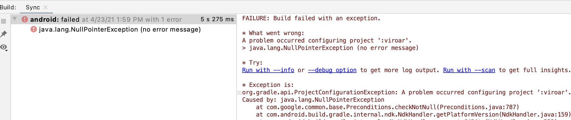 Android project comes with build error · Issue #2 · ReactVision/virocore · GitHub