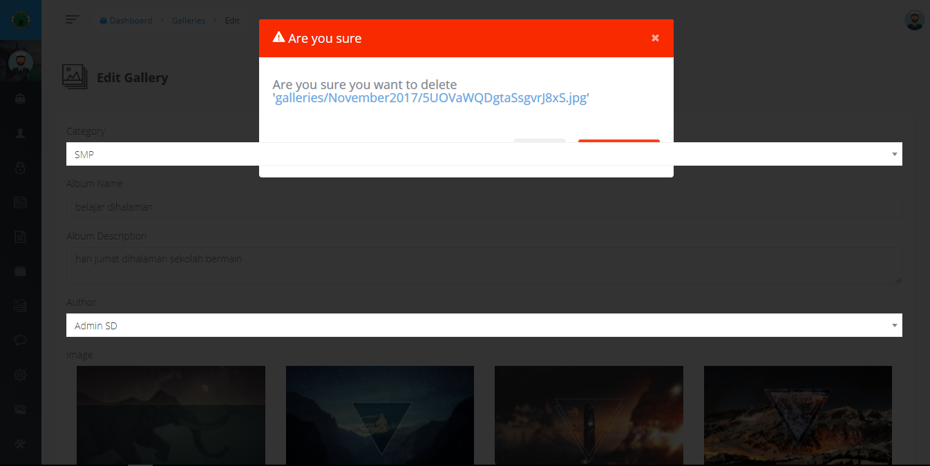 Image delete modal is below dropdown · Issue #1901 · thedevdojo/voyager · GitHub