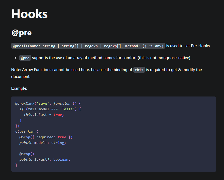 Missing Delete Type For Middleware Hooks · Issue 333 · Typegoosetypegoose · Github 