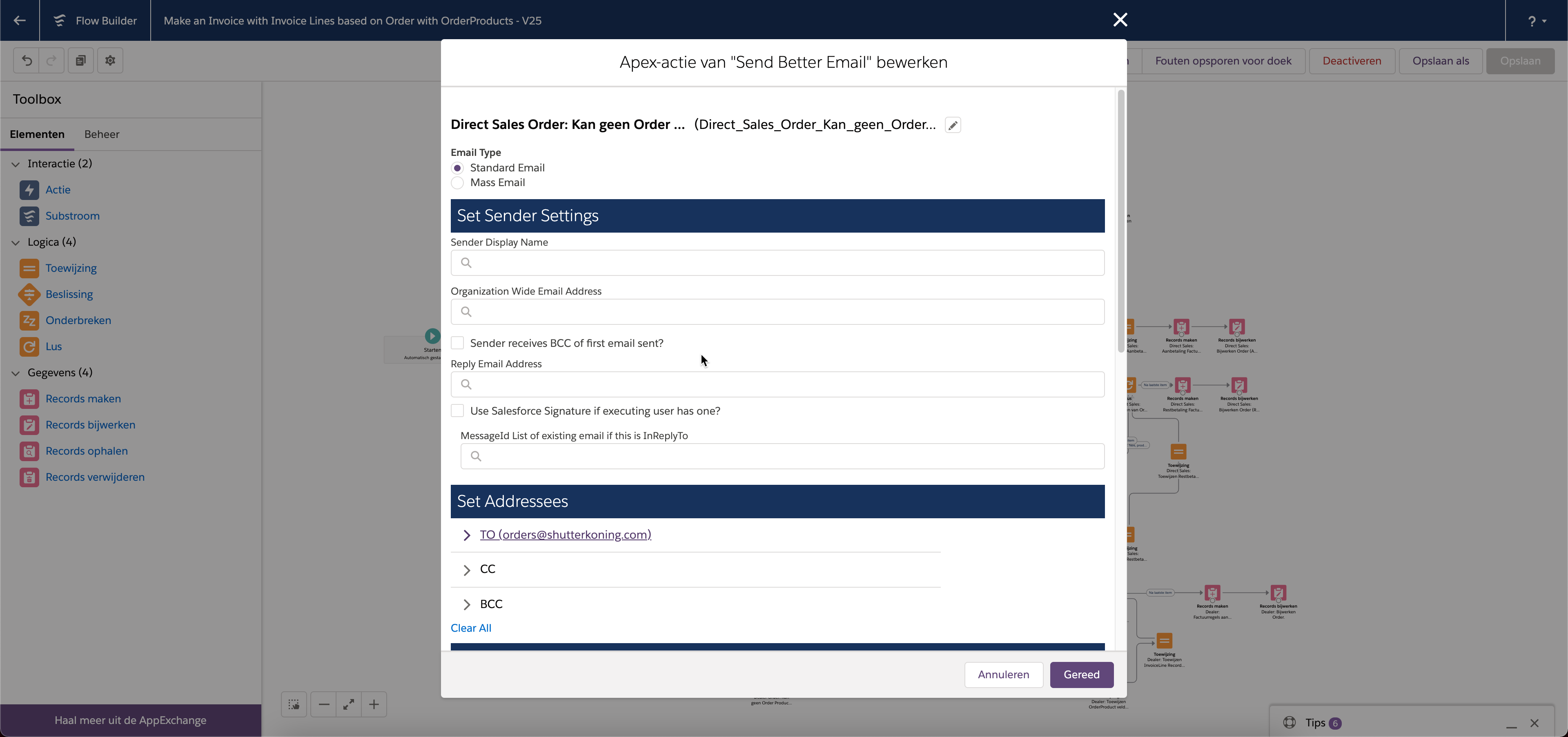 sendBetterEmail - An Apex error occurred: SendBetterEmail.InvocableActionException: No Messages ...