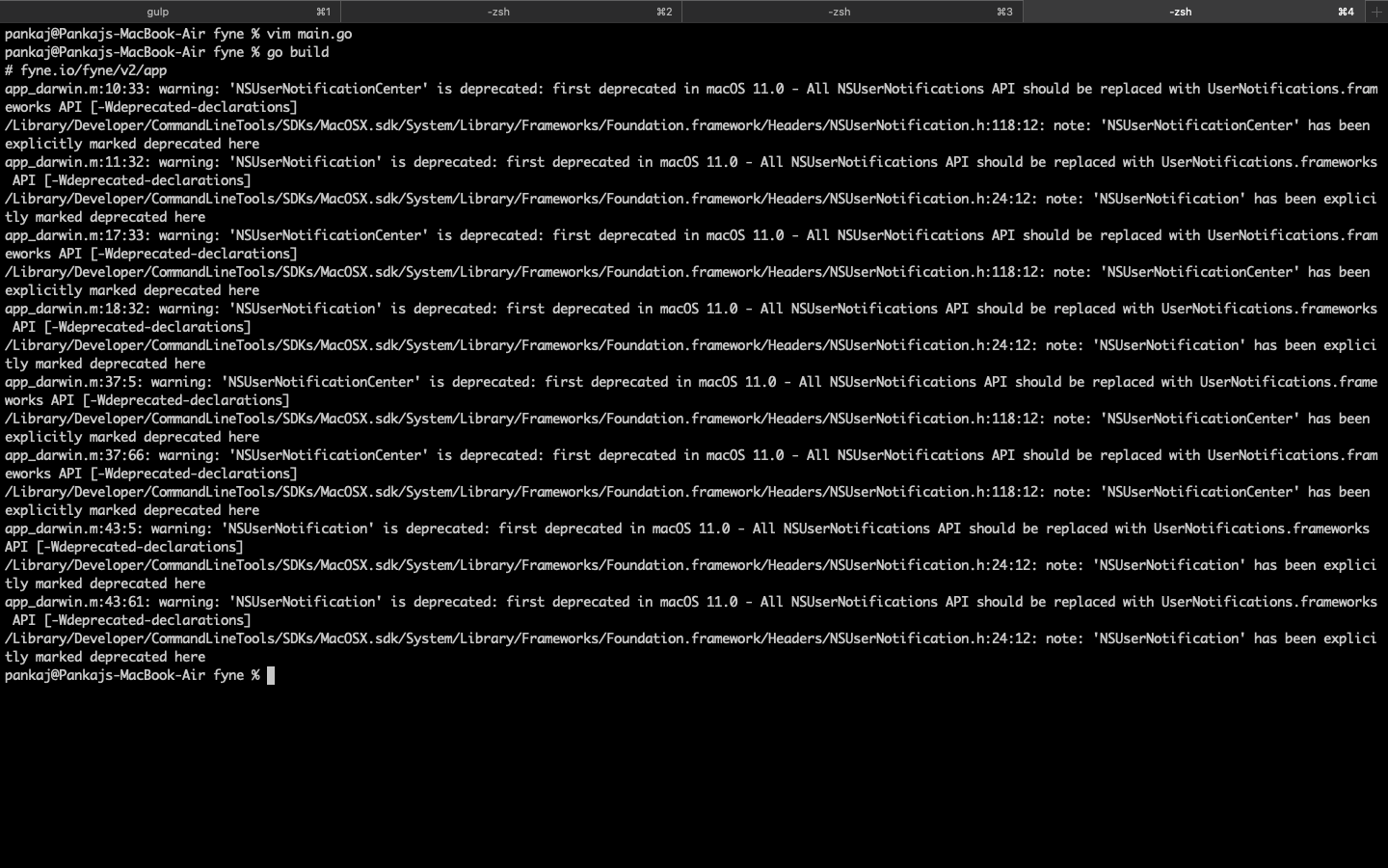 Compilation warnings on MacOS Big Sur · Issue #1900 · fyne-io/fyne · GitHub