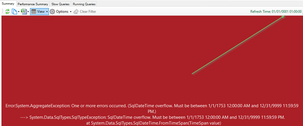 Summary Refresh Error · Issue 654 · Trimble Ossdba Dash · Github 
