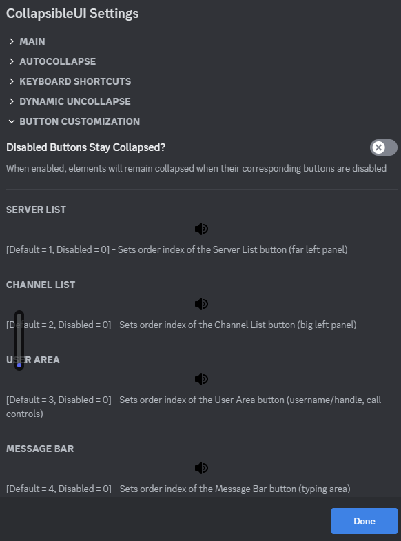 Button Customization settings page has unusable volume-mixer icons after BetterDiscord 1.9 ...