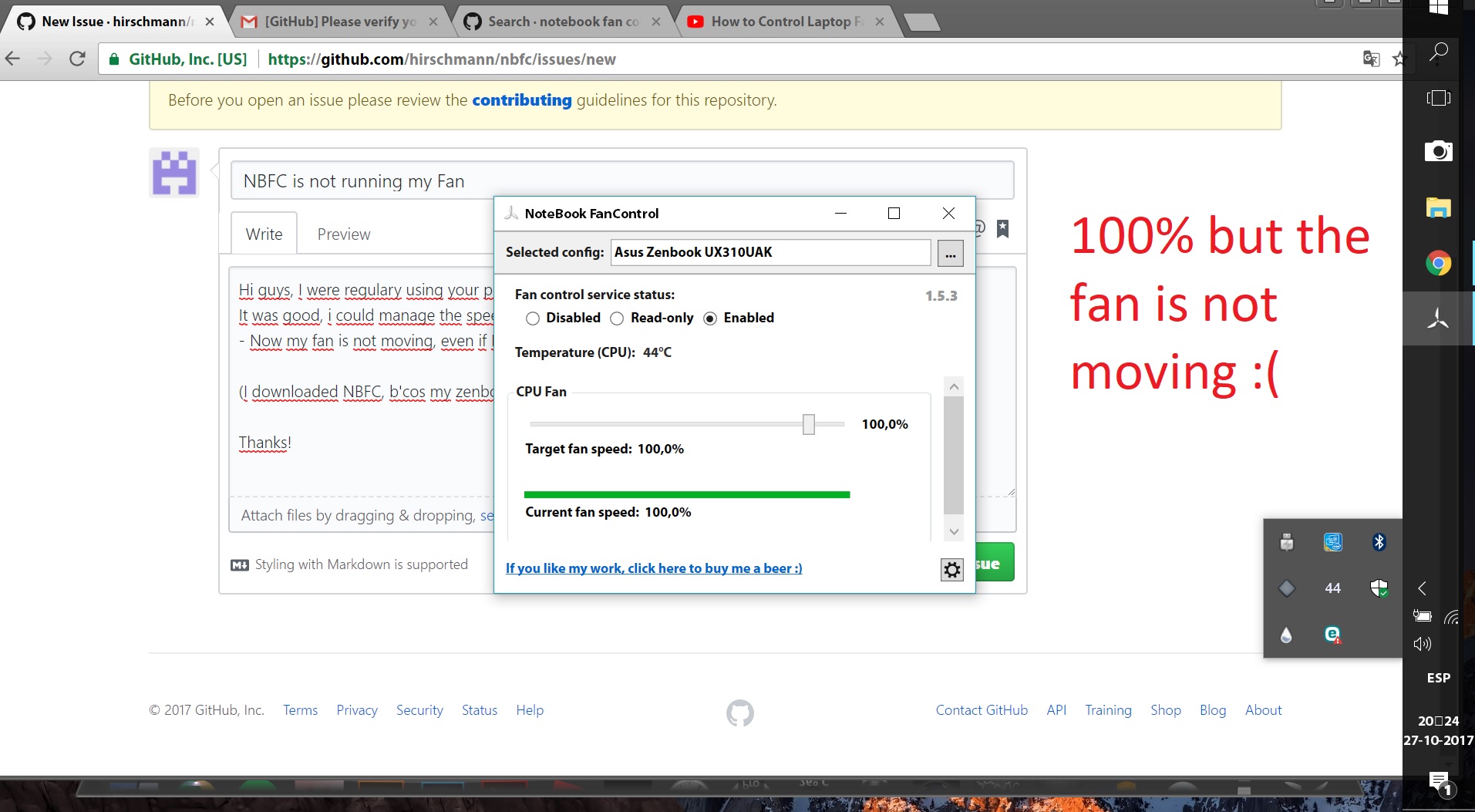 NBFC is not running my Fan · Issue #365 · hirschmann/nbfc · GitHub