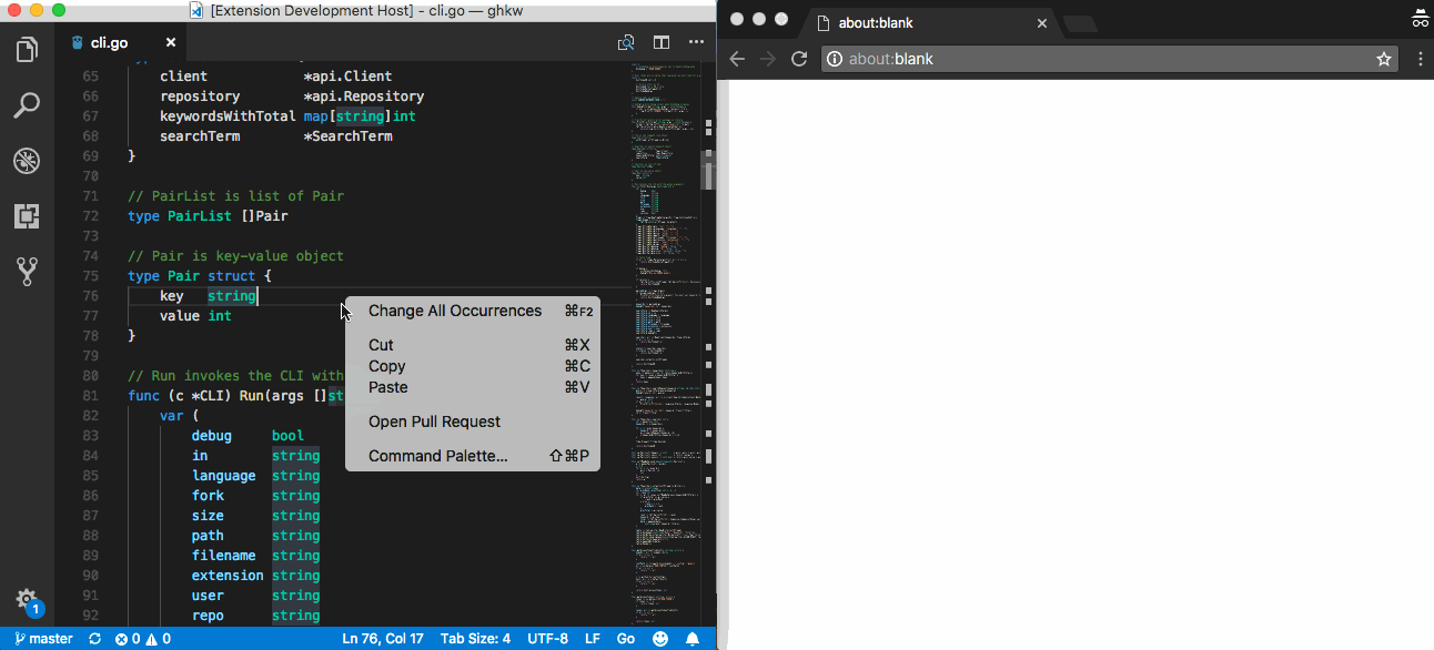 GitHub - kyoshidajp/vscode-tosa: VS Code extension which opens pull request page from commit hash