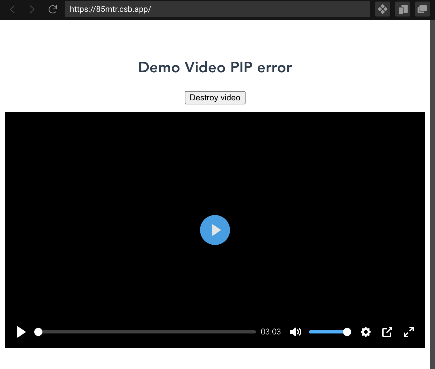 PIP mode will show a black screen when destroying the Plyr player · Issue #2459 · sampotts/plyr ...