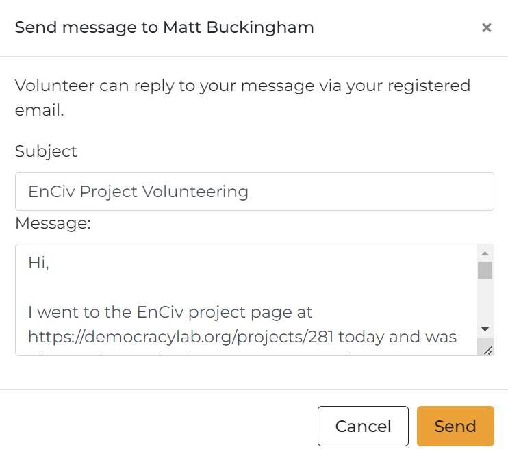 Contact email to Volunteer Applicants is a string but should be formatted · Issue #946 ...