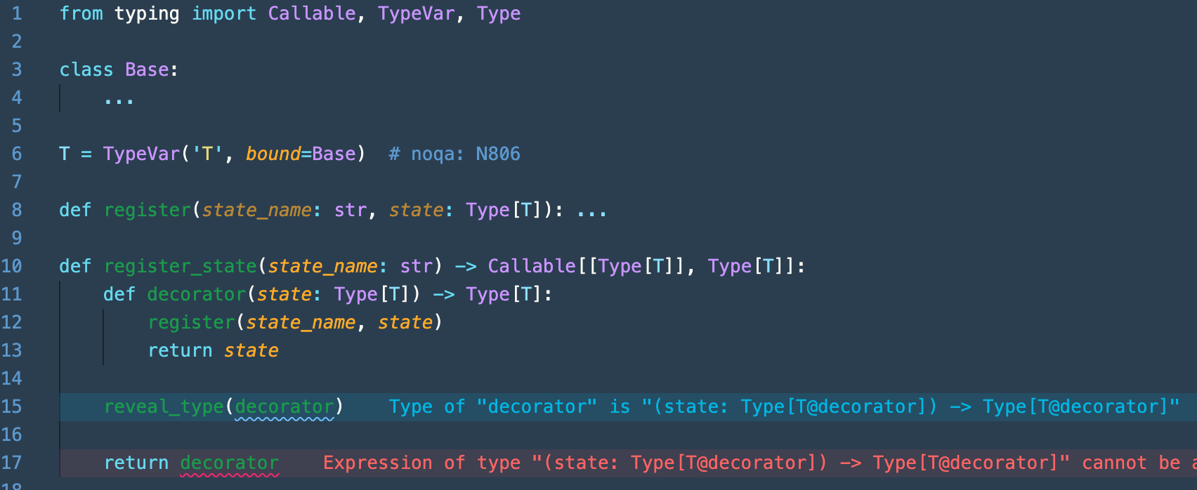 TypeVar bound to Type[] of class resolves to incorrect type · Issue #1586 · microsoft/pyright ...