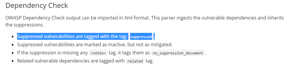 Dependency Check Reimport already existing finding, if suppressed, does not reflect suppressed ...