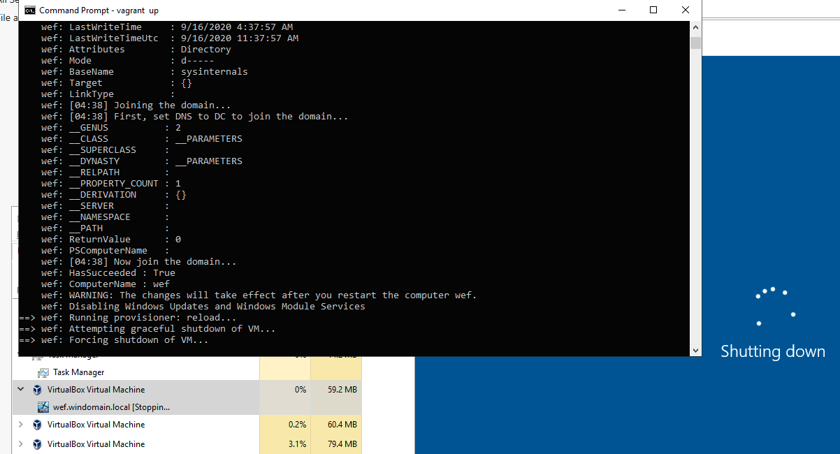 Unable to provision WEF - stalls at "shutting down" · Issue #517 ...