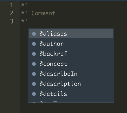 Typing a tab when within Roxygen comments · Issue #10235 · rstudio/rstudio · GitHub