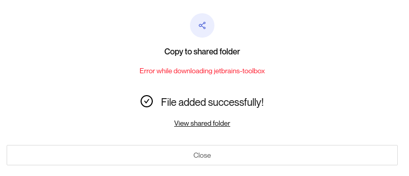 Both an error and a success message displayed after sharing · Issue #1336 · ChainSafe/ui ...