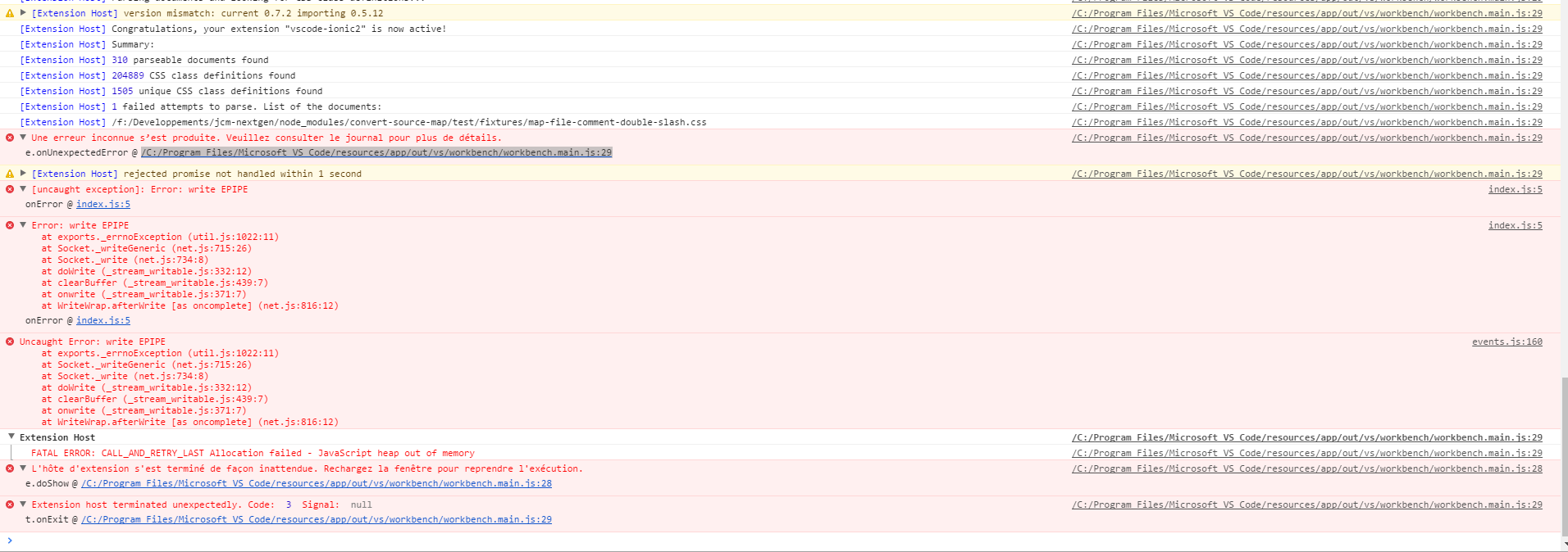 Better verbosity in errors with extensions · Issue #33847 · microsoft ...