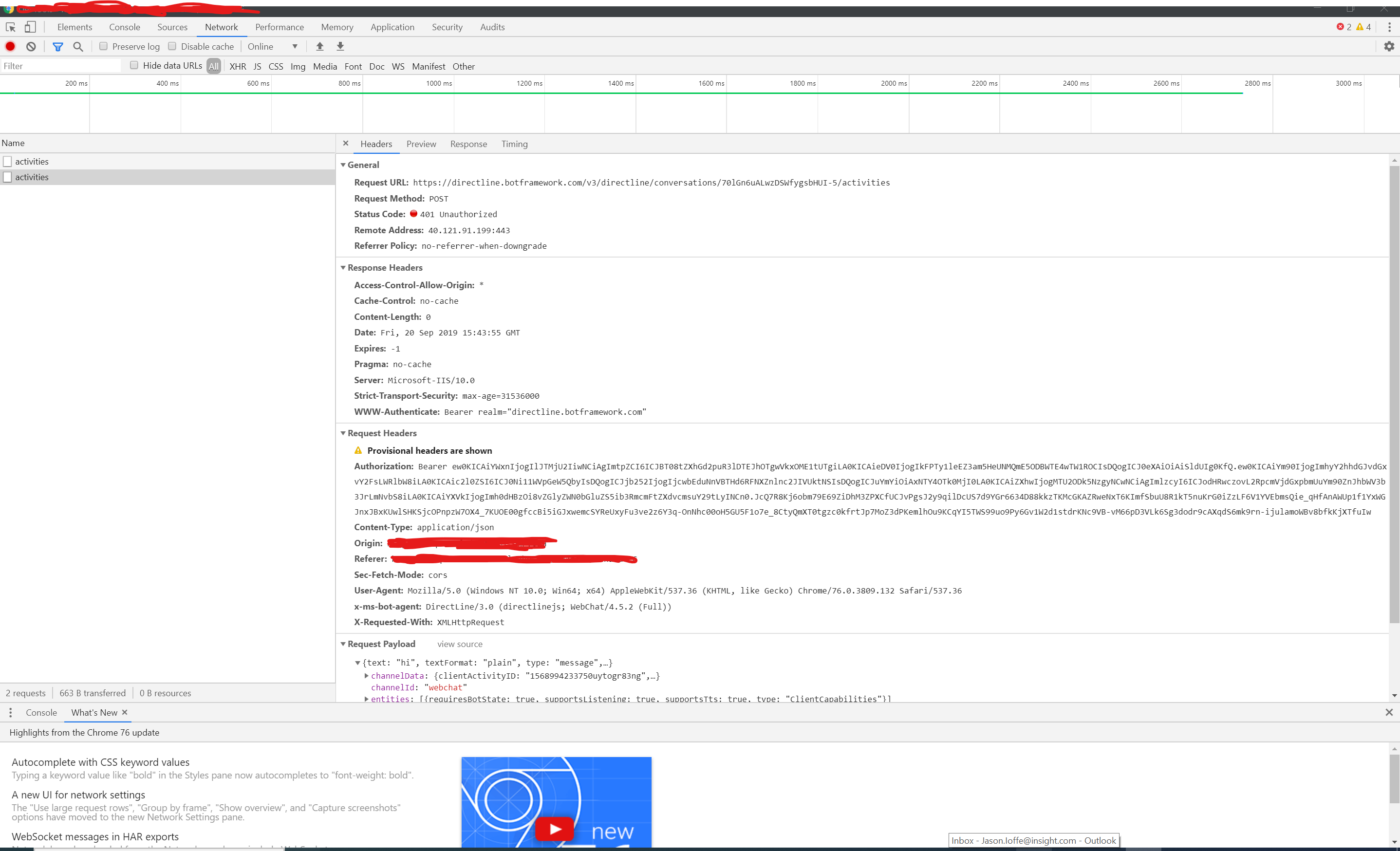 Often Getting 401 From Directline Api Within Webchat · Issue 2409 · Microsoftbotframework