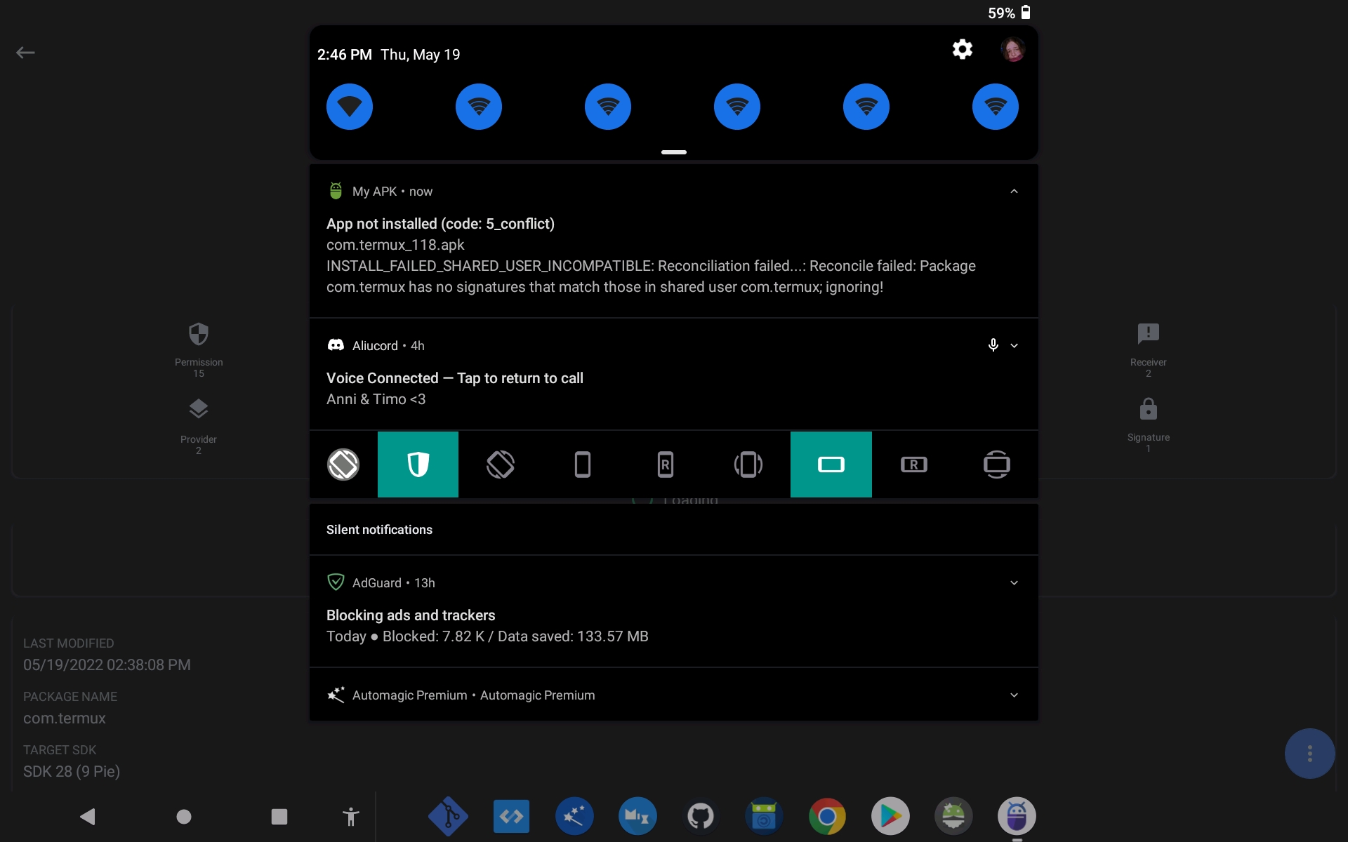 Can not install Termux from non-playstore sources (INSTALL_FAILED_SHARED_USER_INCOMPATIBLE ...