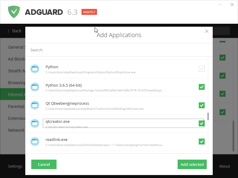 Let AG filter every app · Issue #2199 · AdguardTeam/AdguardForWindows · GitHub