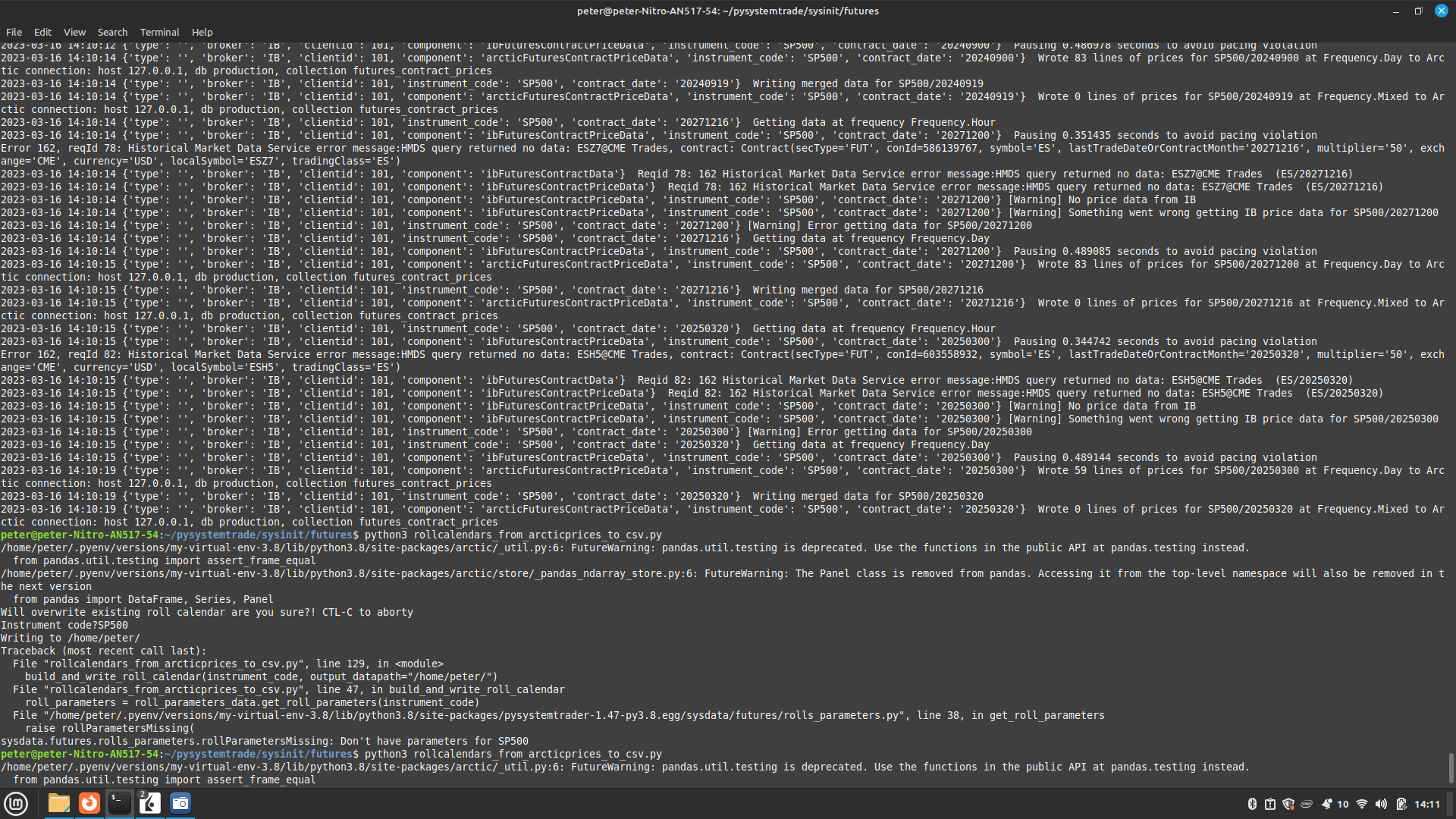 Creating roll calendars errors out when attempting with contract with ...