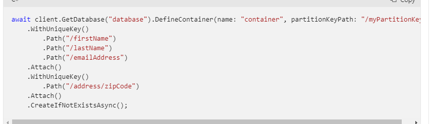 How can we set the UniqueKeyPolicy if there is not "set" provided · Issue #3097 · Azure/azure ...