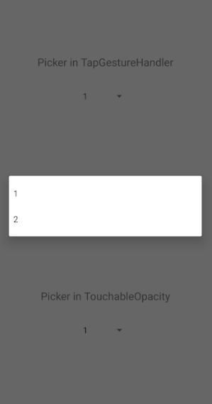 @react-native-picker cannot be clicked if inside TapGestureHandler · Issue #1255 · software ...