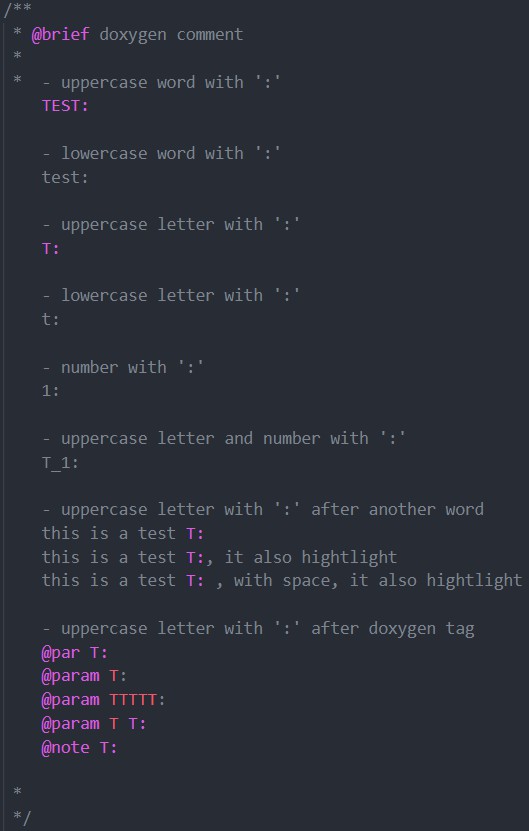 upper letter with ':' be highlight unexpectedly in Doxygen comment · Issue #450 · jeff-hykin ...