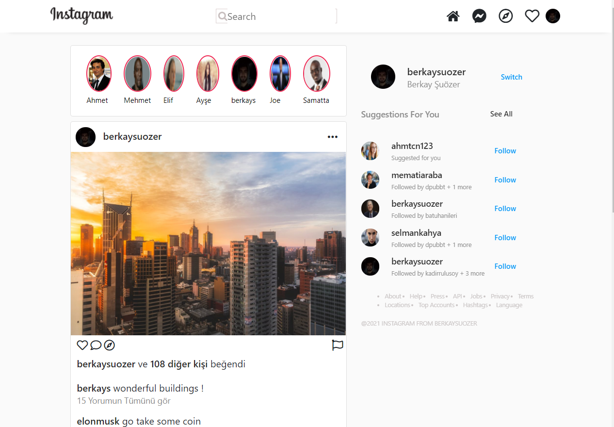 GitHub - Berkaysuozer/instagram-clone