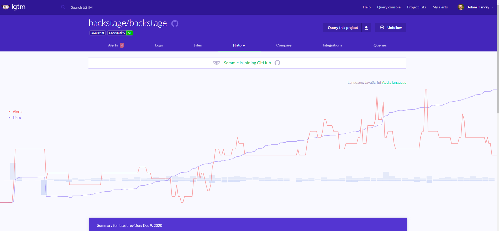 Connect repo with lgtm.com/Semmle for static code scanning (SAST ...