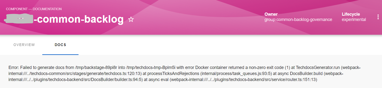 Techdocs Expose Mkdocs Build Errors Upstream To The Frontend · Issue 4111 · Backstage 