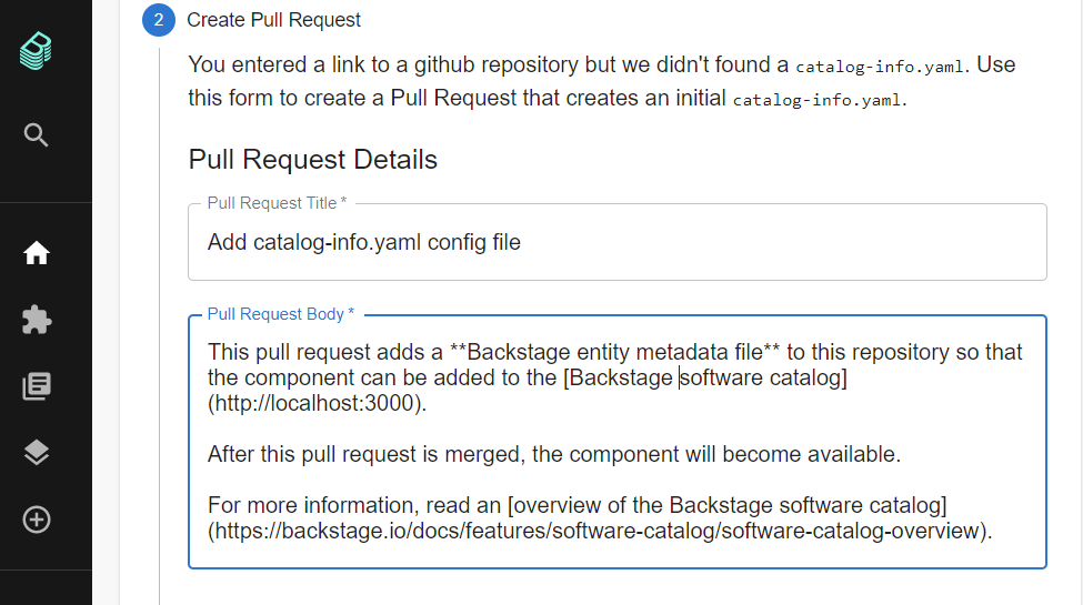 Catalog importer should add a configurable description when opening ...