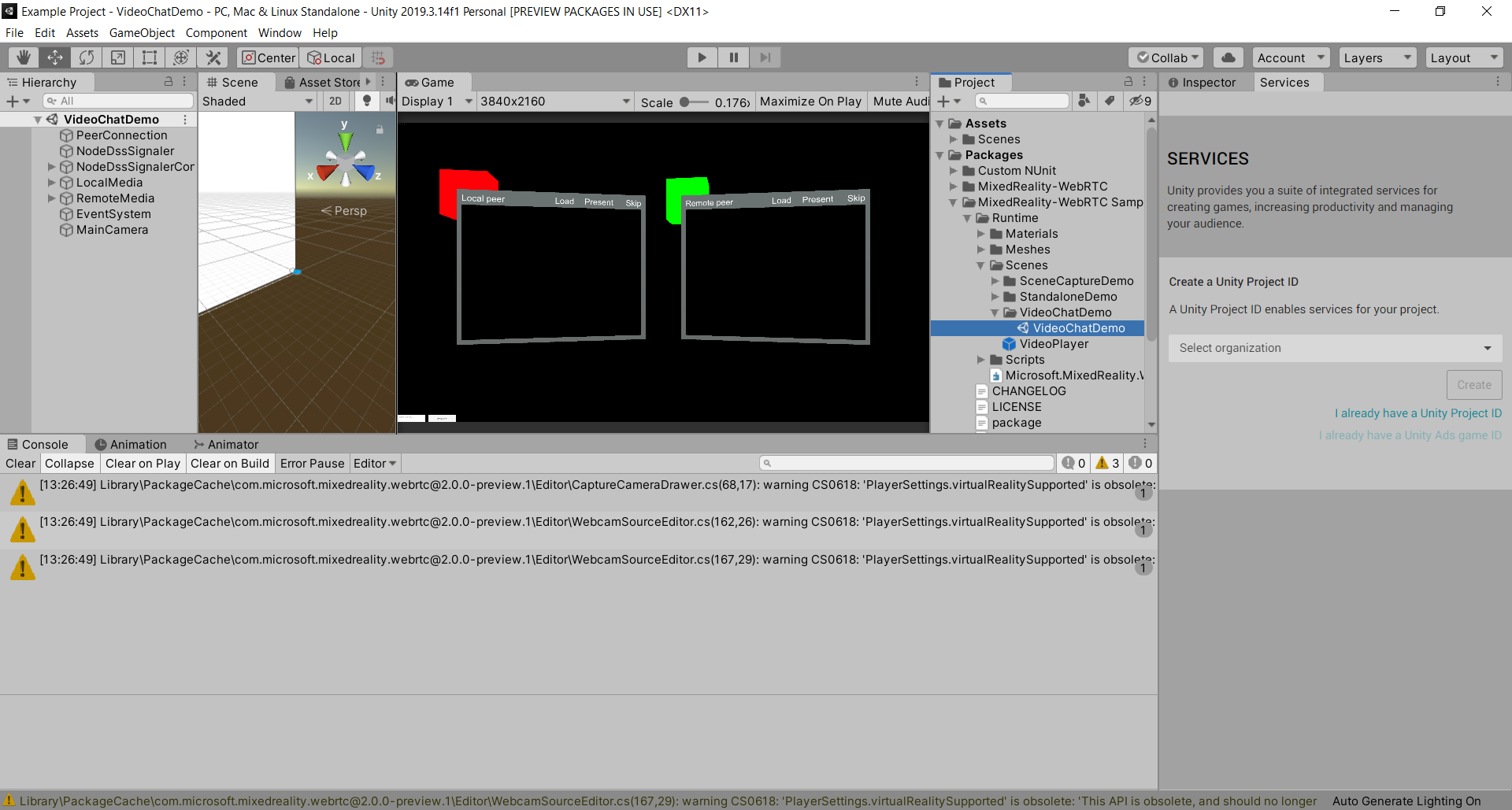 How to open sample scene? · Issue #526 · microsoft/MixedReality-WebRTC · GitHub